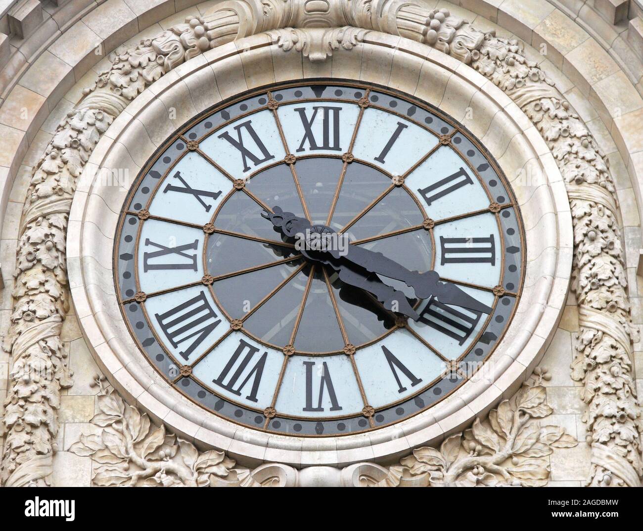 Medieval analog clock with glass dial in Paris Stock Photo - Alamy