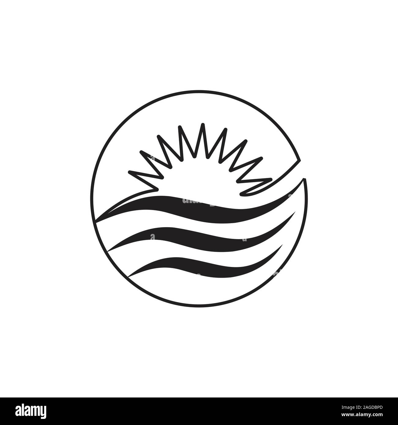 sun waves circle outline design vector Stock Vector Image & Art - Alamy