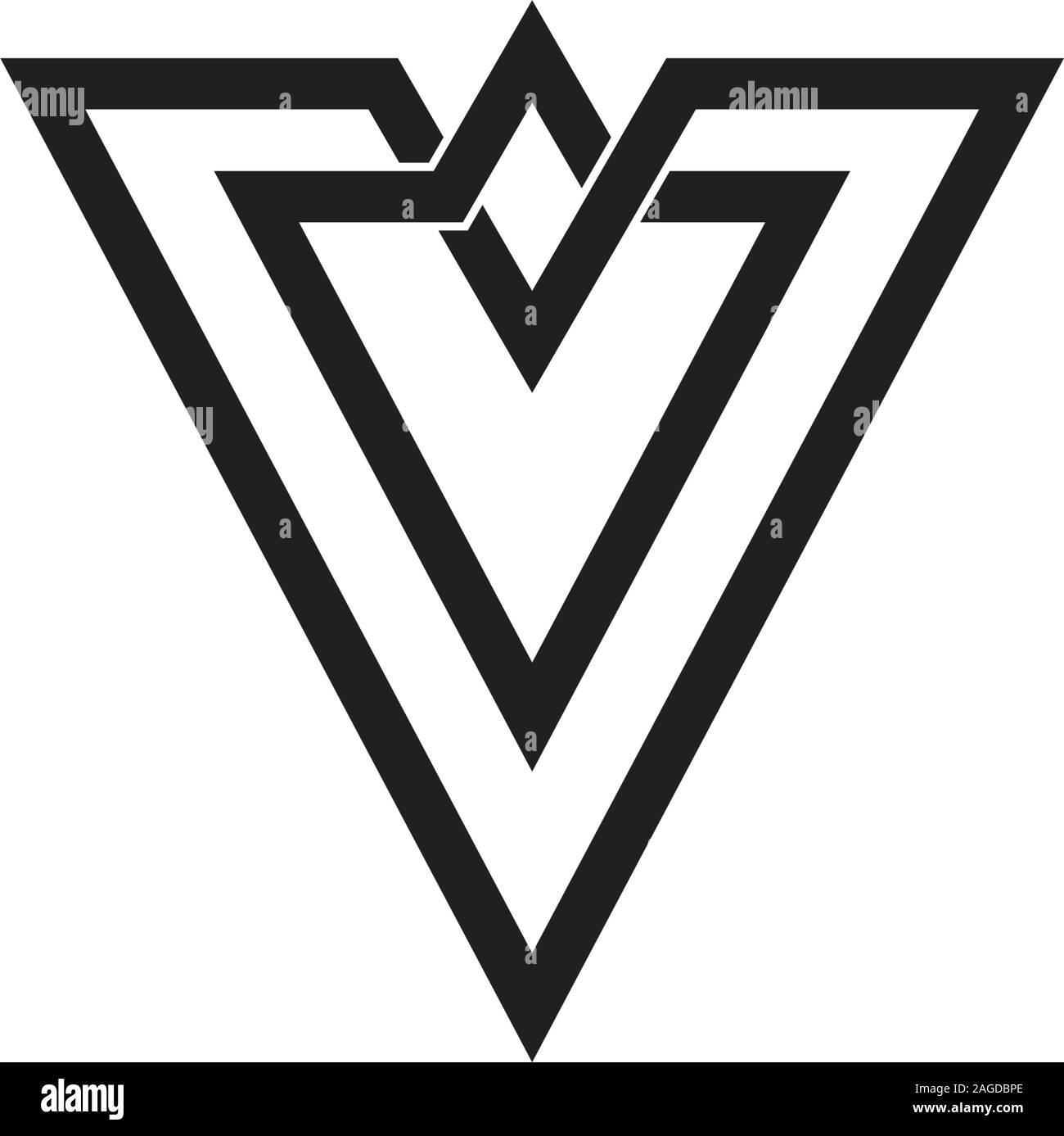 letter v overlapping lines monogram logo vector Stock Vector Image ...