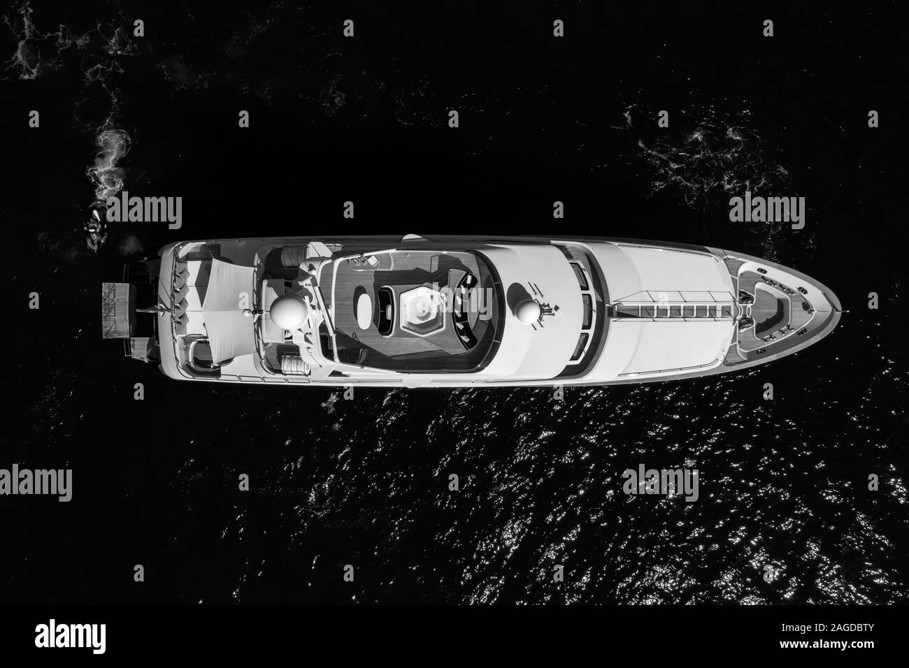 Motor yacht in blue Black and White Stock Photos & Images - Alamy
