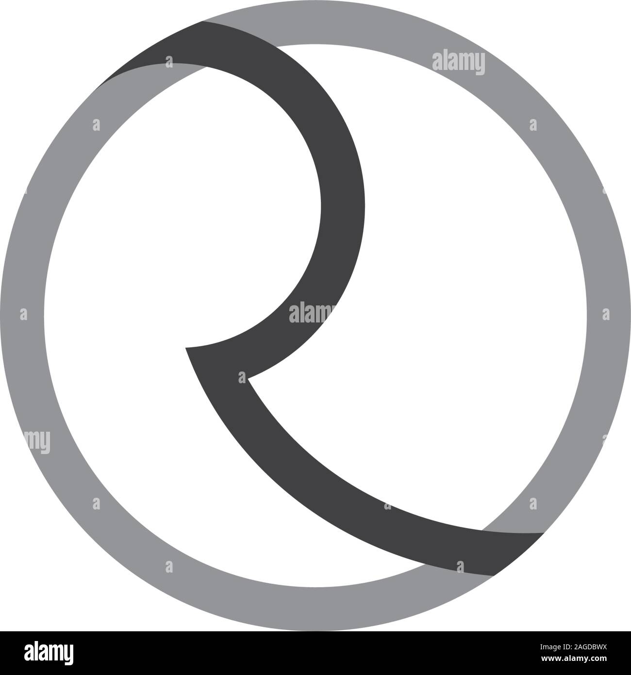 letter r simple circle line logo vector Stock Vector Image & Art - Alamy