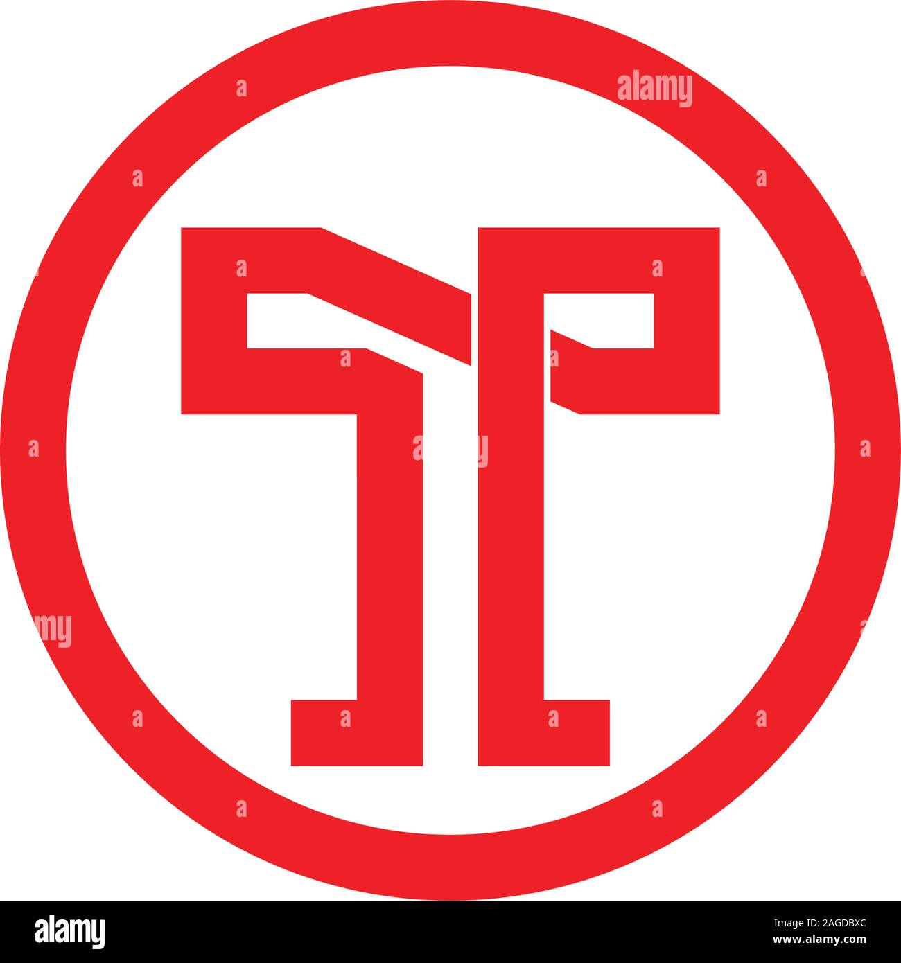 letter t overlapping line geometric circle logo vector Stock Vector ...