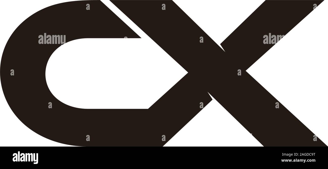 letter cx simple geometric clear design logo vector Stock Vector Image ...