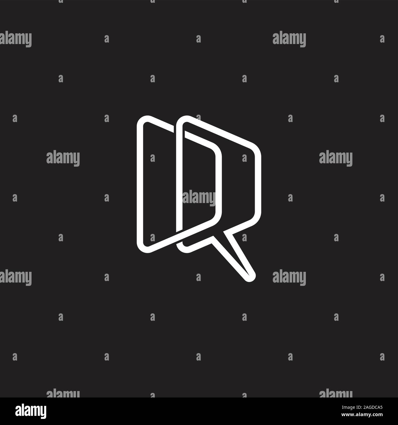 letter dr line bubble talk design logo vector Stock Vector Image & Art ...