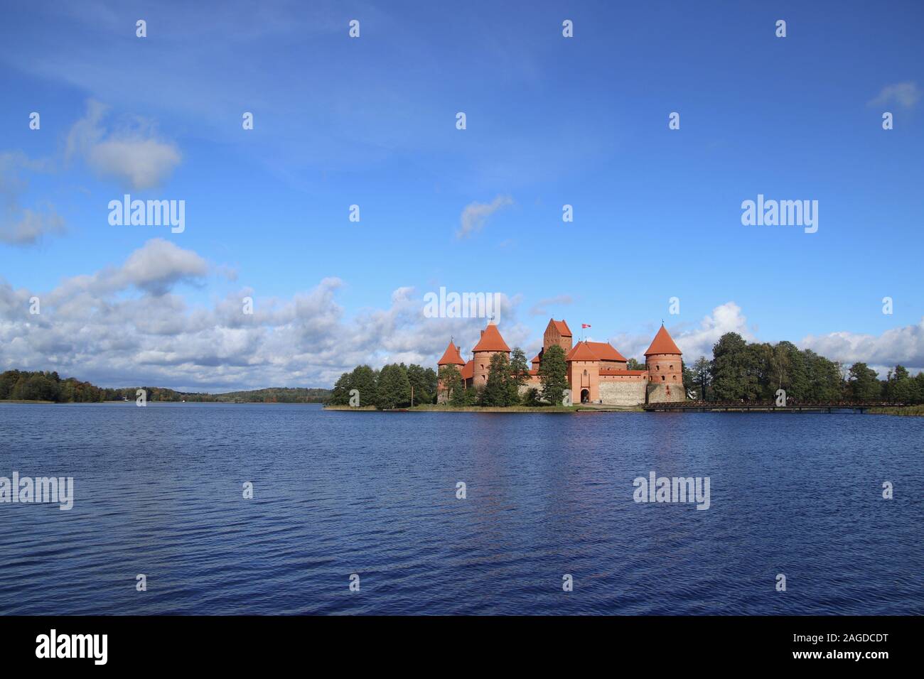 Historical Trakai Castle in Lithuania under the beautiful cloudy sky ...