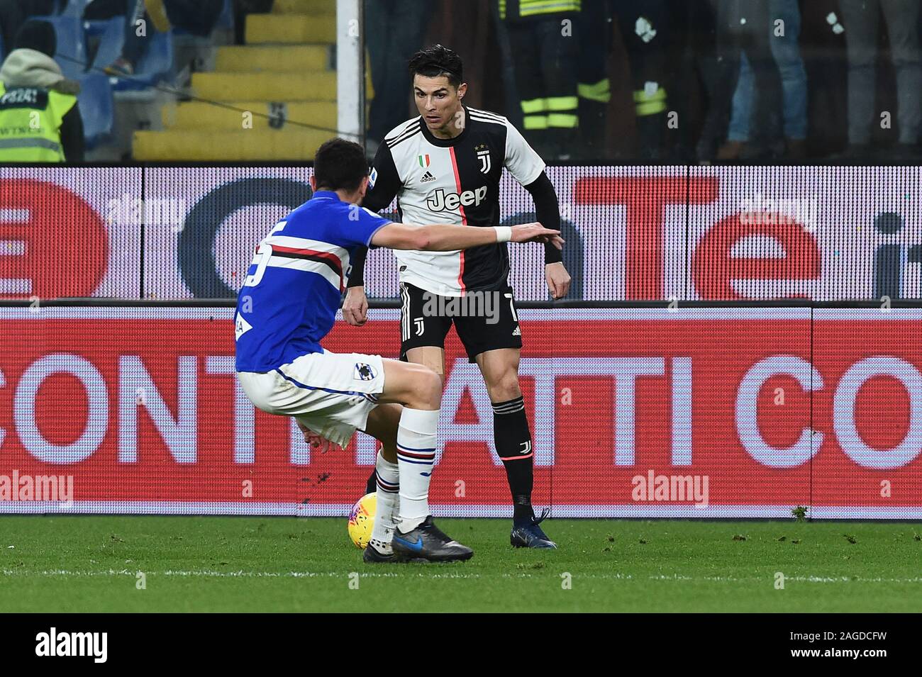 Genova, Italy, 18 Dec 2019, alex ferrari (sampdoria) , cristiano ...