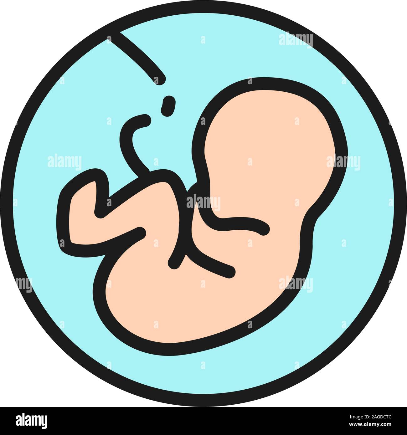 Ultrasound fetus in womb Stock Vector Images - Alamy