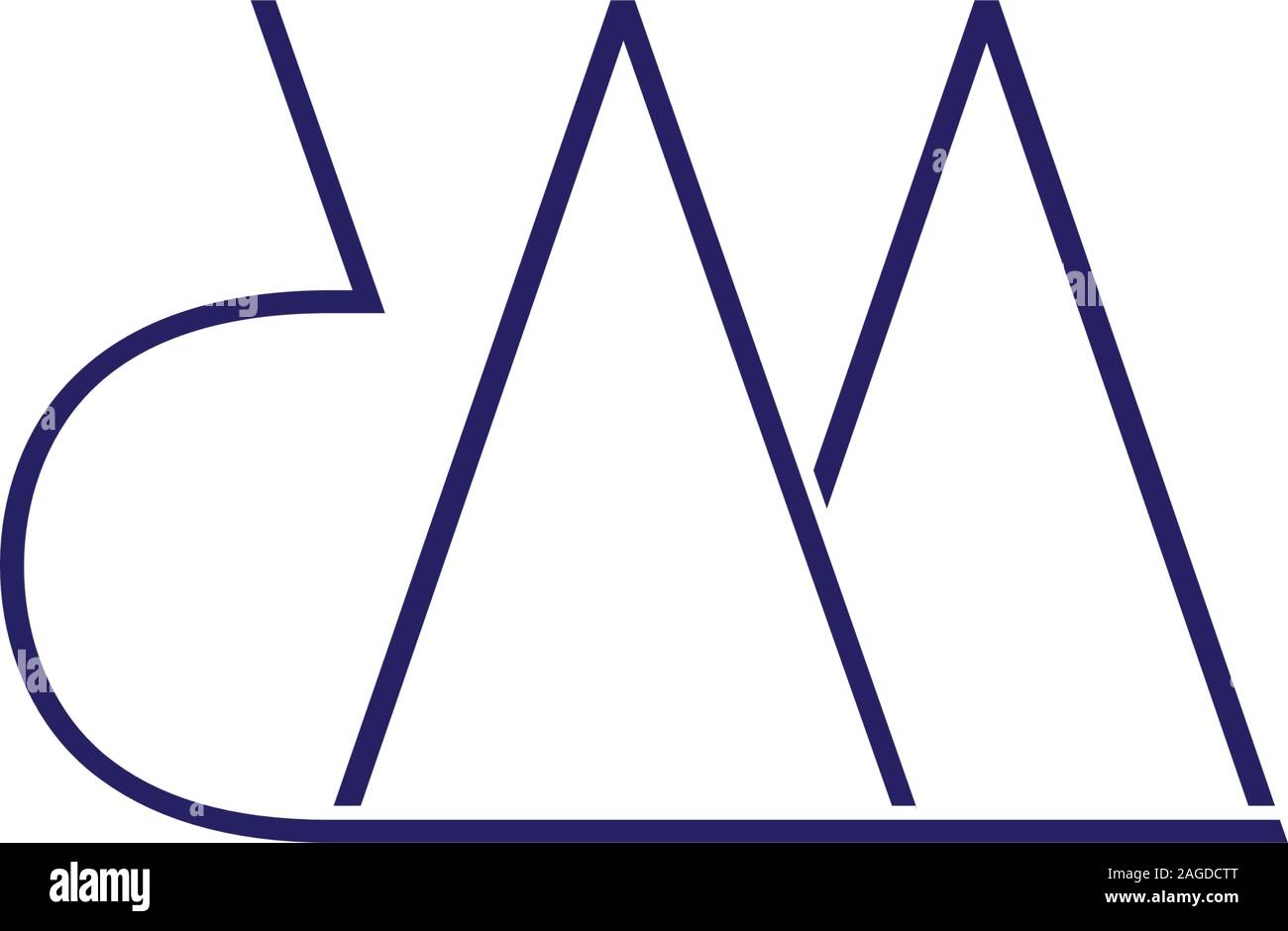 letter dm simple geometric linear design logo vector Stock Vector Image ...