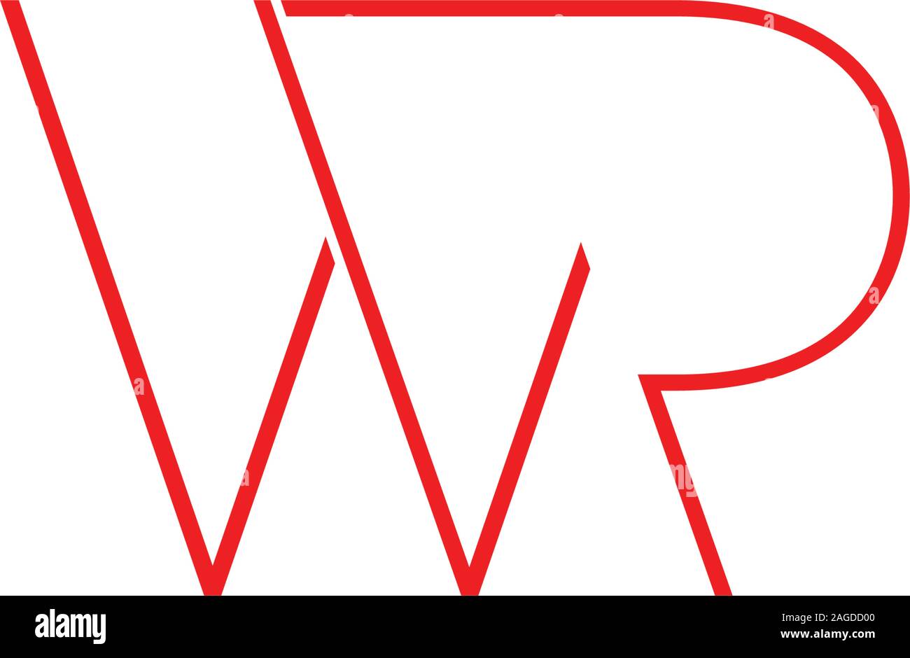 letter wr simple geometric thin linear symbol logo vector Stock Vector ...