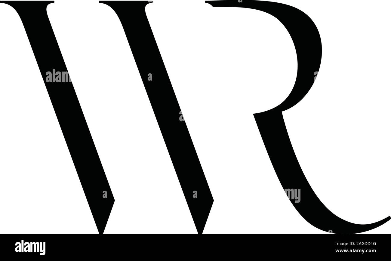 letter wr simple abstract elegant design vector Stock Vector Image ...