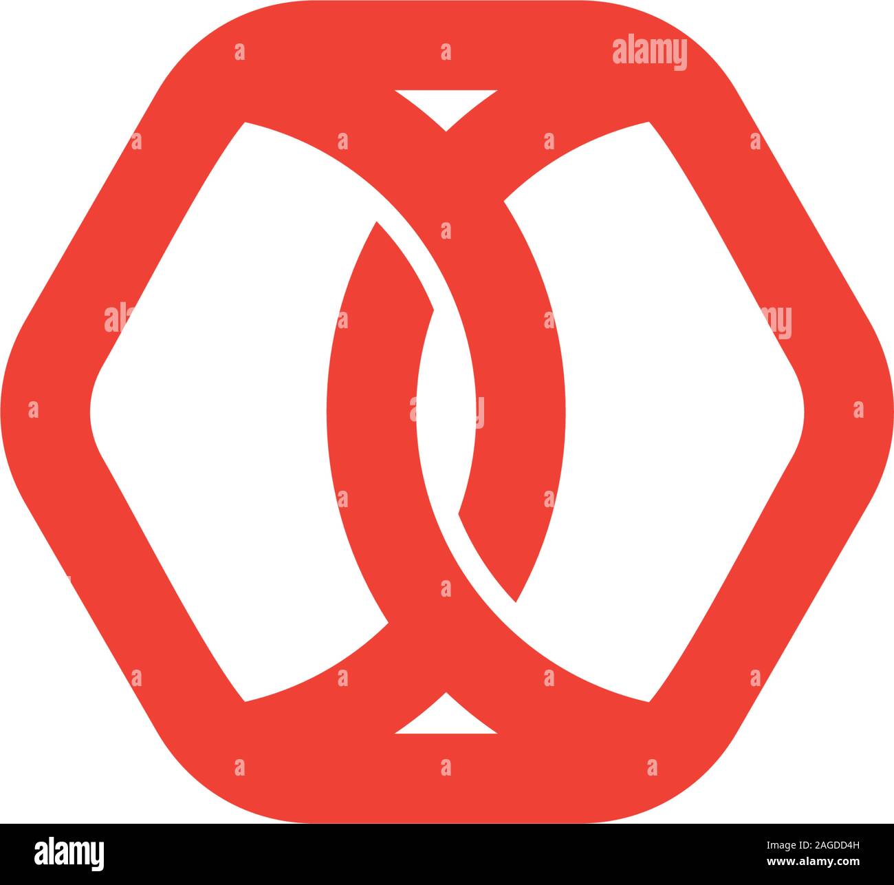 cross linear hexagonal linked logo vector Stock Vector Image & Art - Alamy