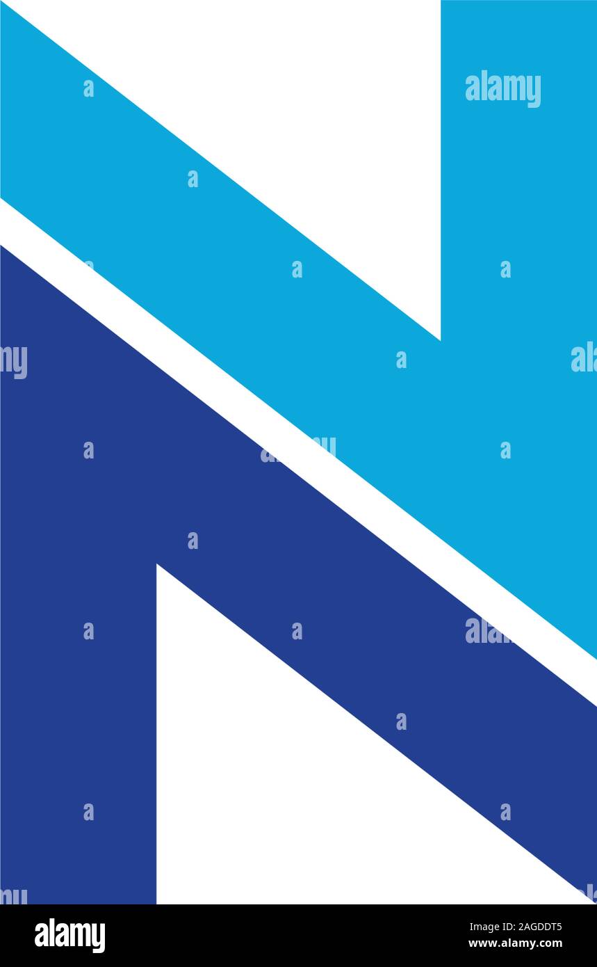 abstract letter n opposite arrow geometric design vector Stock Vector ...