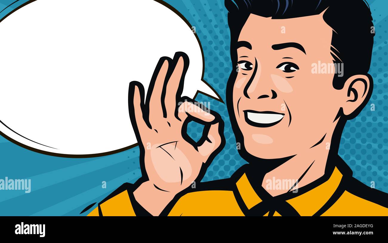 Successful Businessman Or Man Shows Hand Gesture Excellent Vector
