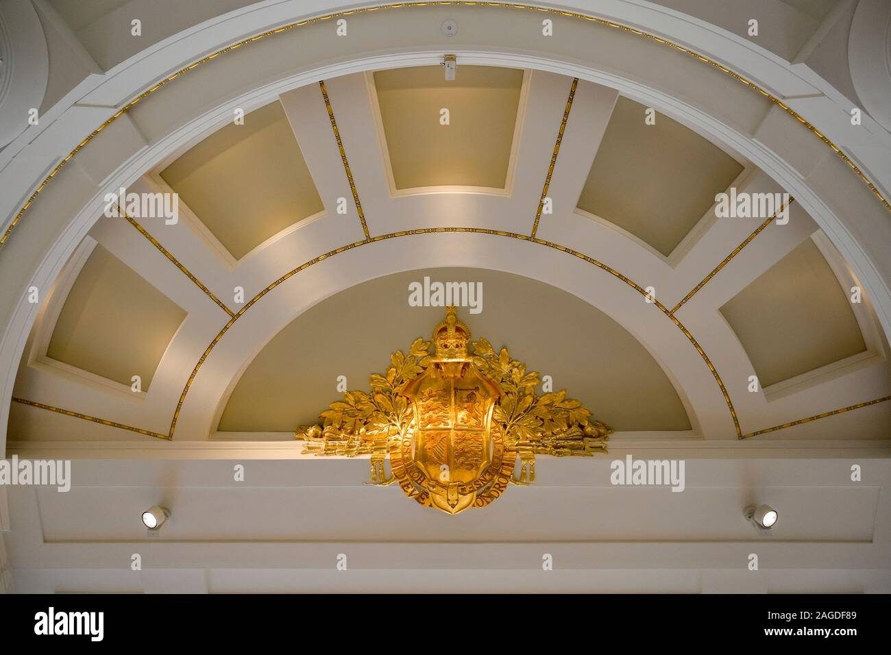 Ornamental Heraldic detail, Museum, London, England, UK Stock Photo - Alamy