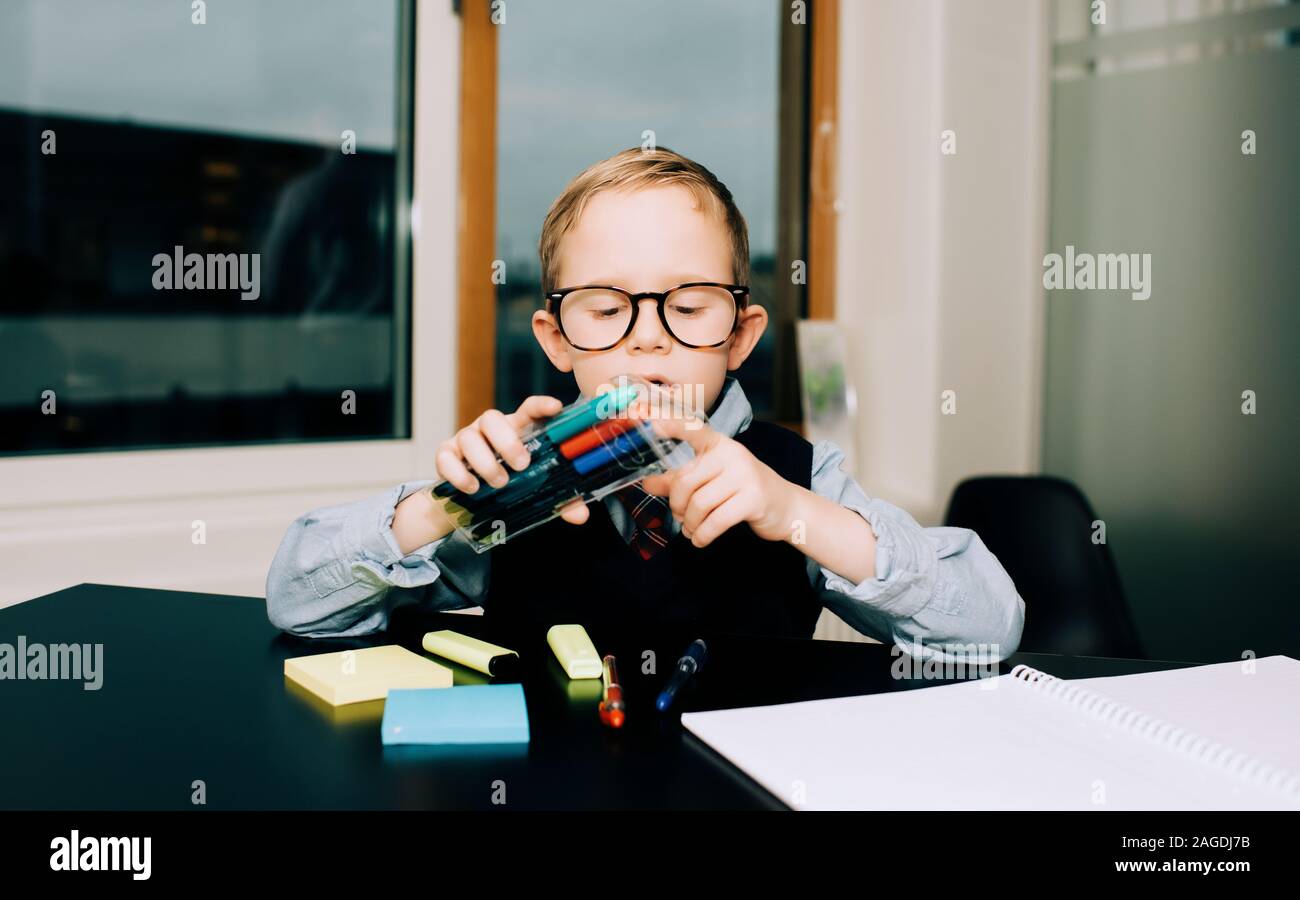 Child boss suit hi-res stock photography and images - Alamy
