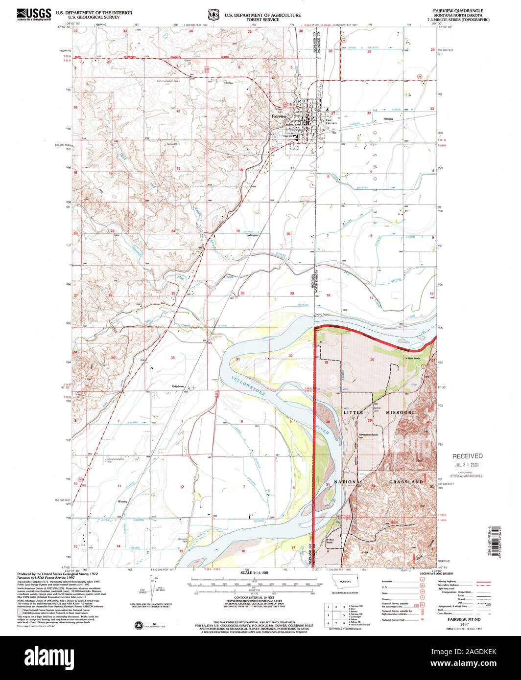 USGS TOPO Map North Dakota MT Fairview 263731 1997 24000 Restoration ...