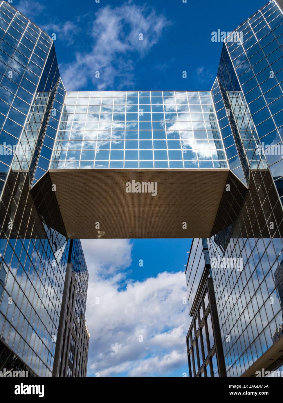 Connecting Buildings- Vertical Stock Photo - Alamy