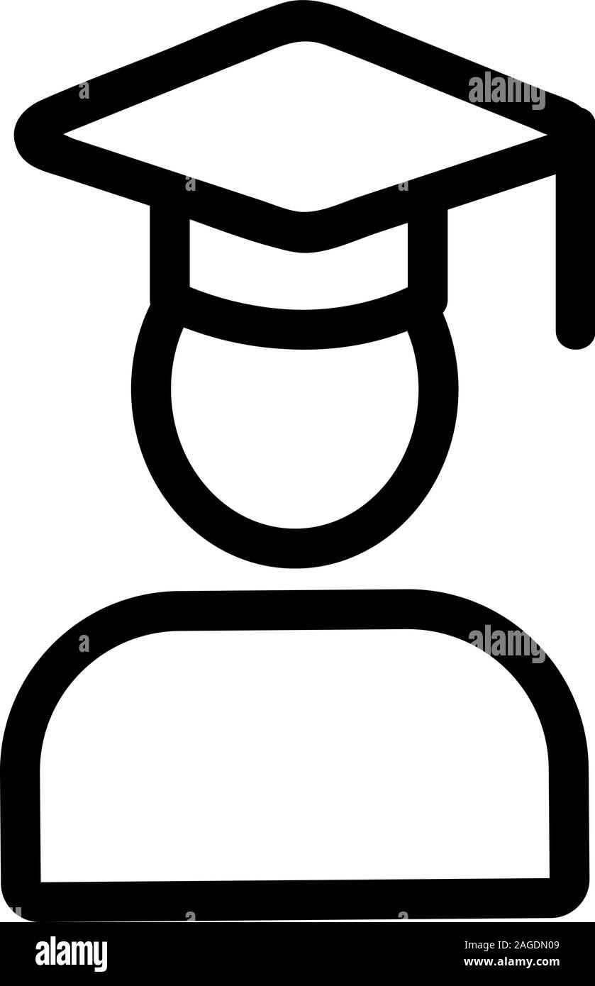 graduate college icon vector. Isolated contour symbol illustration ...