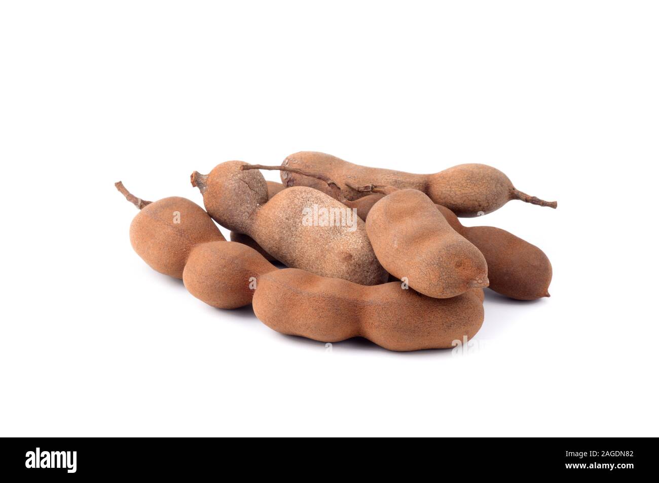 Tamarind isolated on white background. Sweet tamarind (Tamarind indica ...