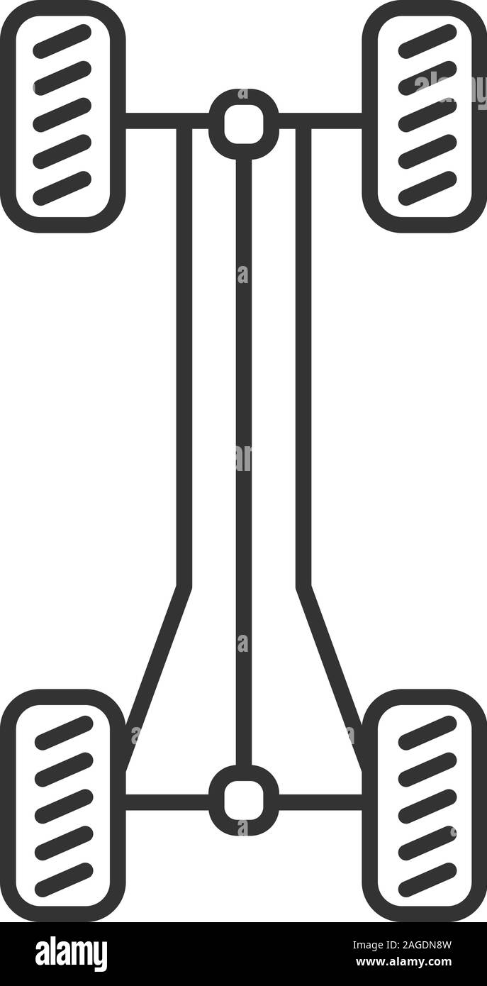 Car Chassis Frame Linear Icon Thin Line Illustration Contour Symbol Vector Isolated Outline