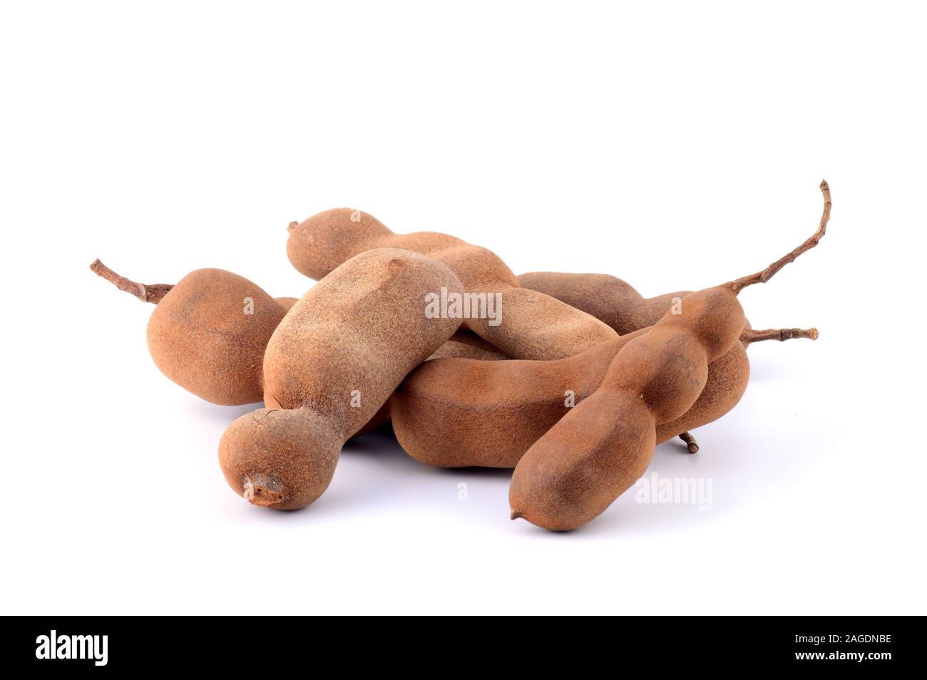 Tamarind isolated on white background. Sweet tamarind (Tamarind indica ...