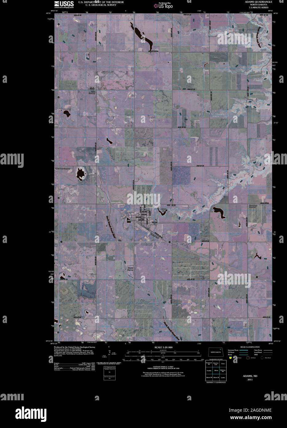 Map of adams north dakota hi-res stock photography and images - Alamy