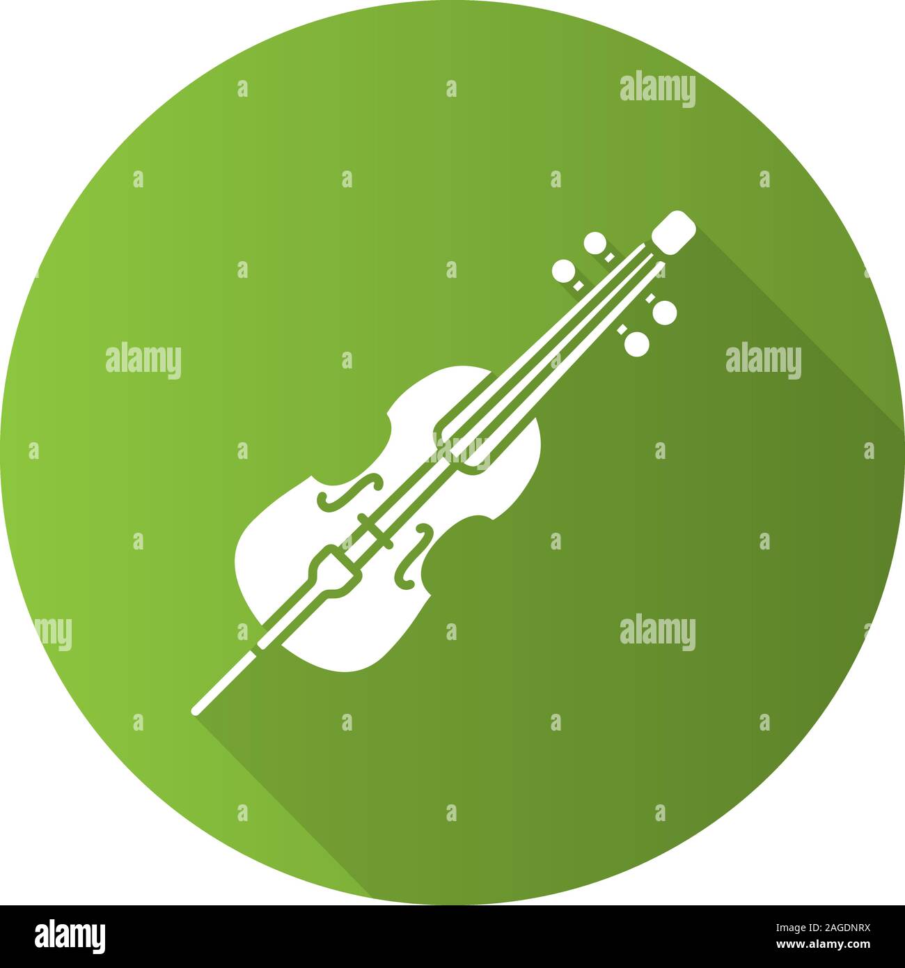 Cello flat design long shadow glyph icon. Violoncello. Vector ...