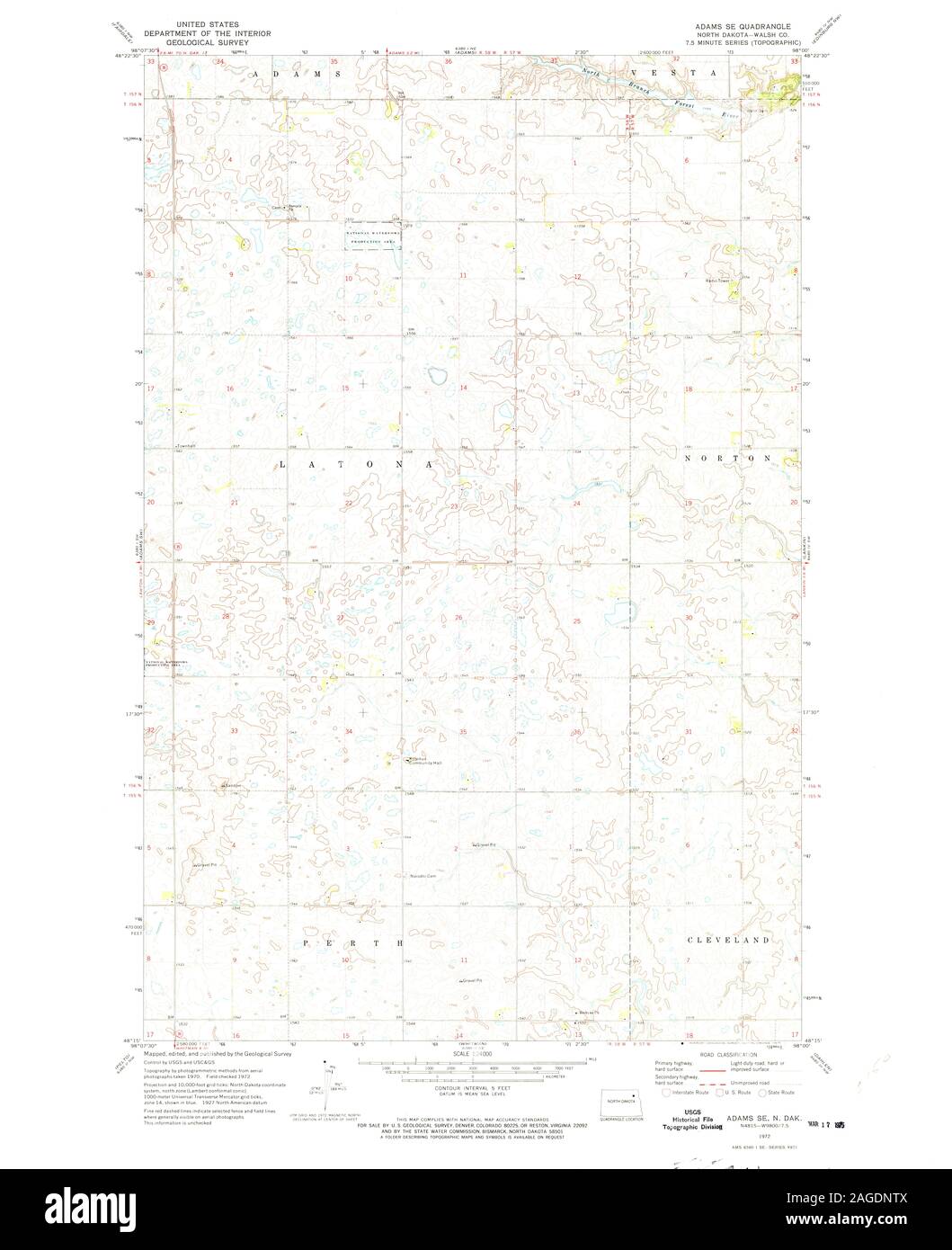 Map of adams north dakota hi-res stock photography and images - Alamy