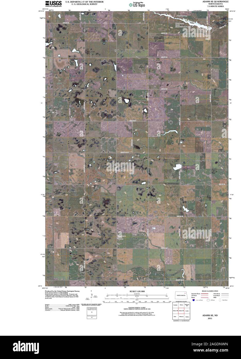 Adams north dakota map hi-res stock photography and images - Alamy