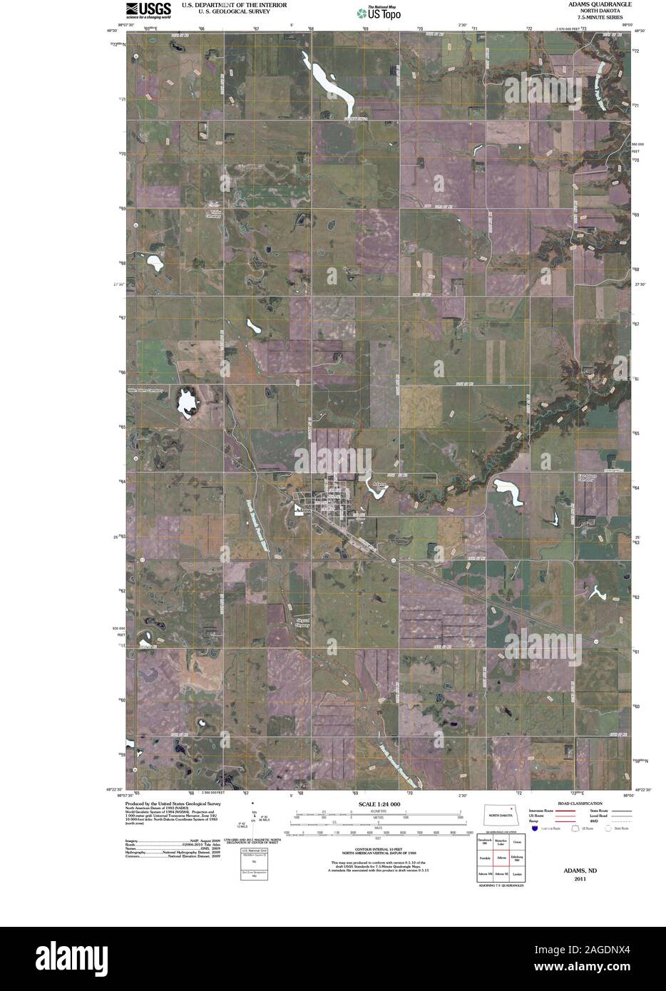 Adams north dakota map hi-res stock photography and images - Alamy