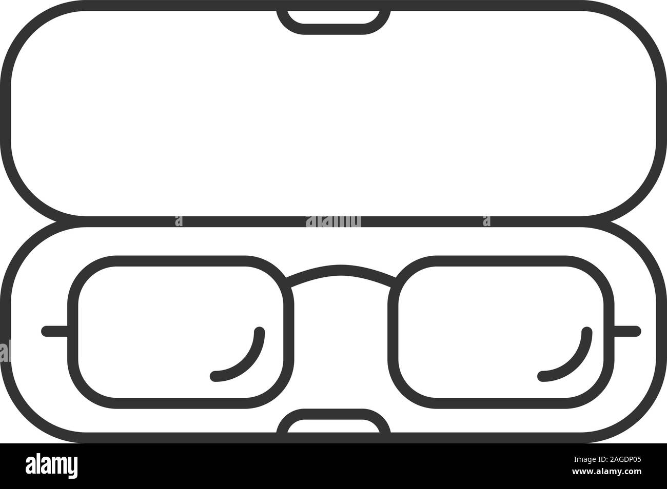 Eyeglasses case linear icon. Thin line illustration. Spectacles box ...