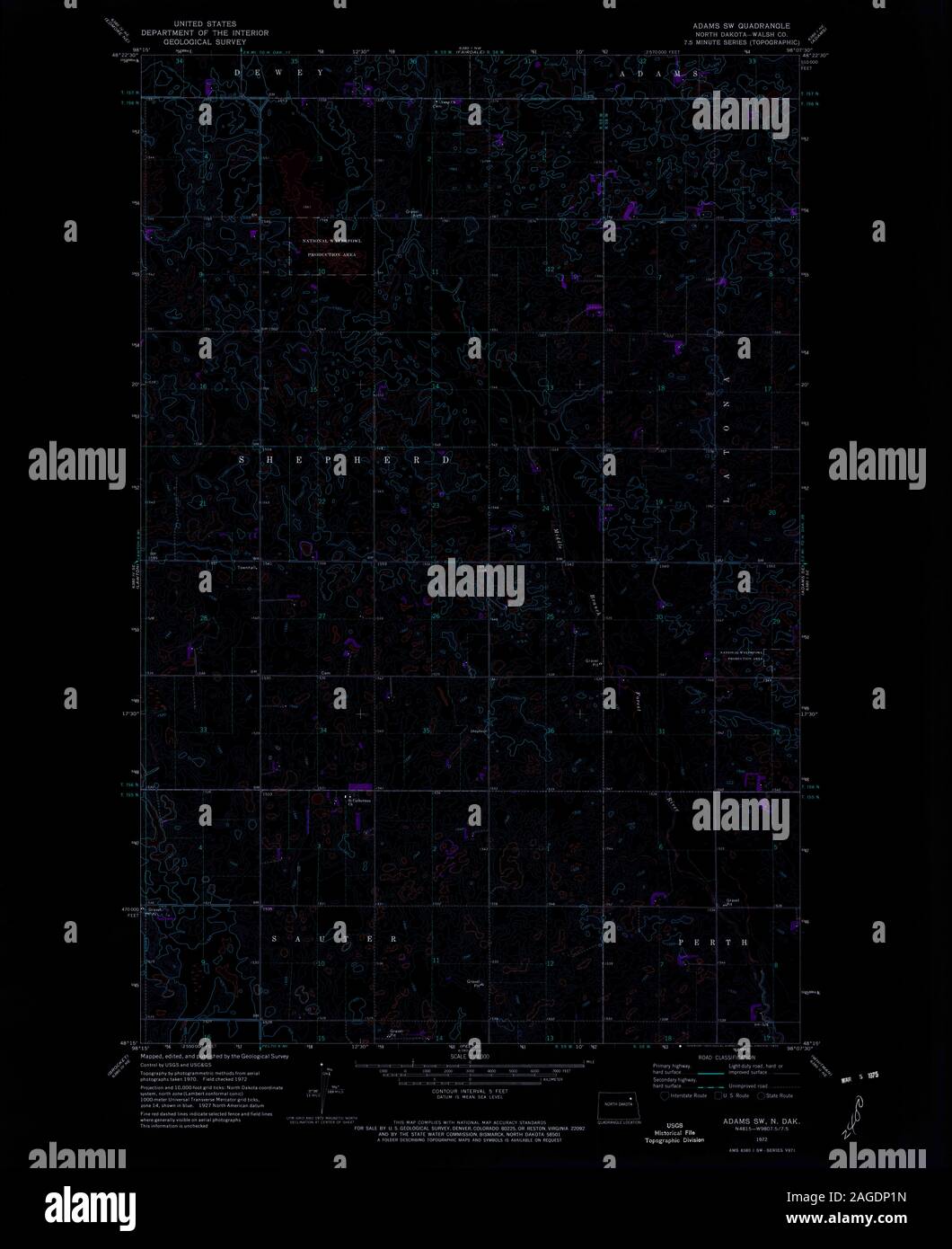 Adams north dakota map hi-res stock photography and images - Alamy