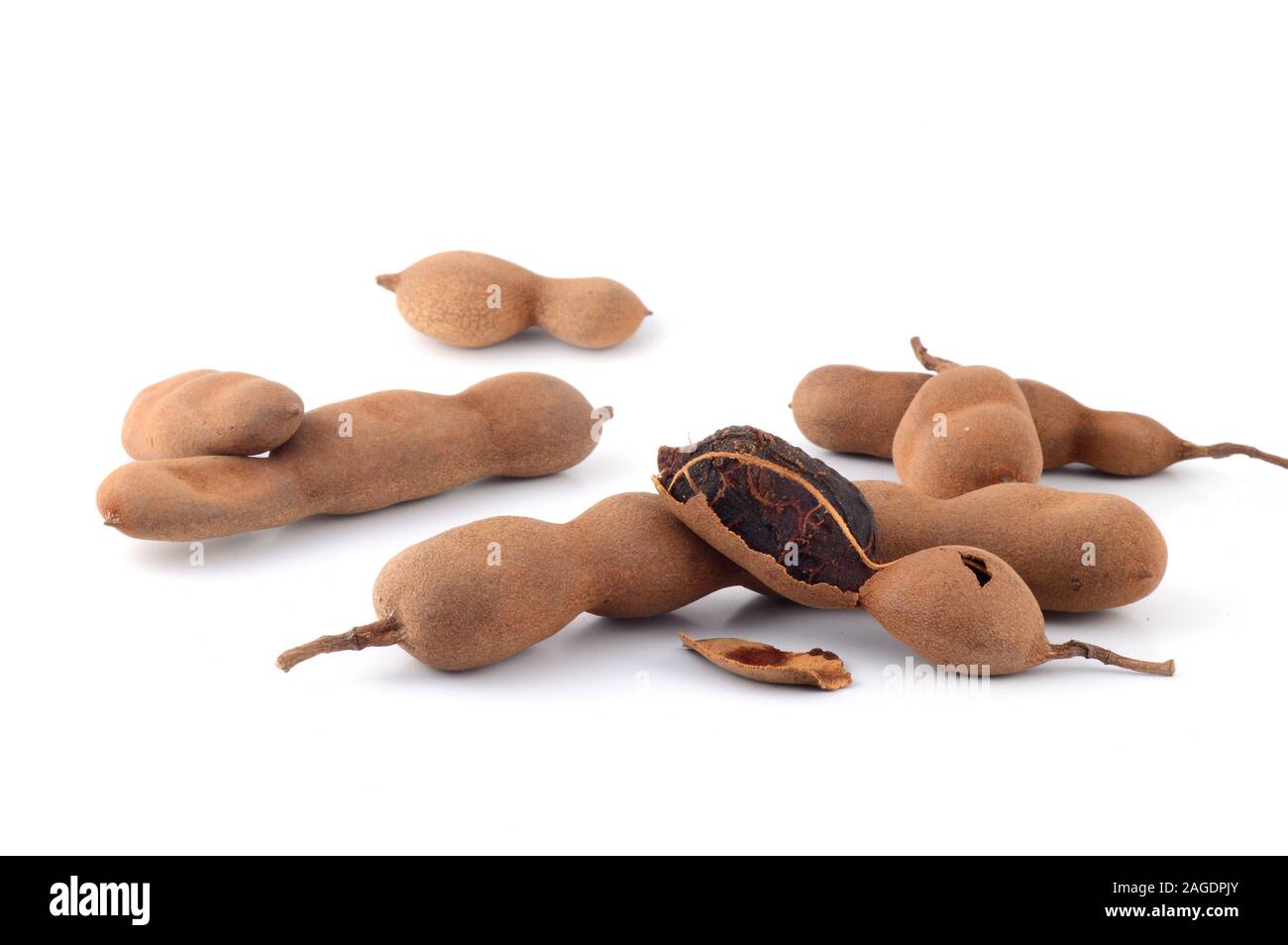 Tamarind isolated on white background. Sweet tamarind (Tamarind indica ...
