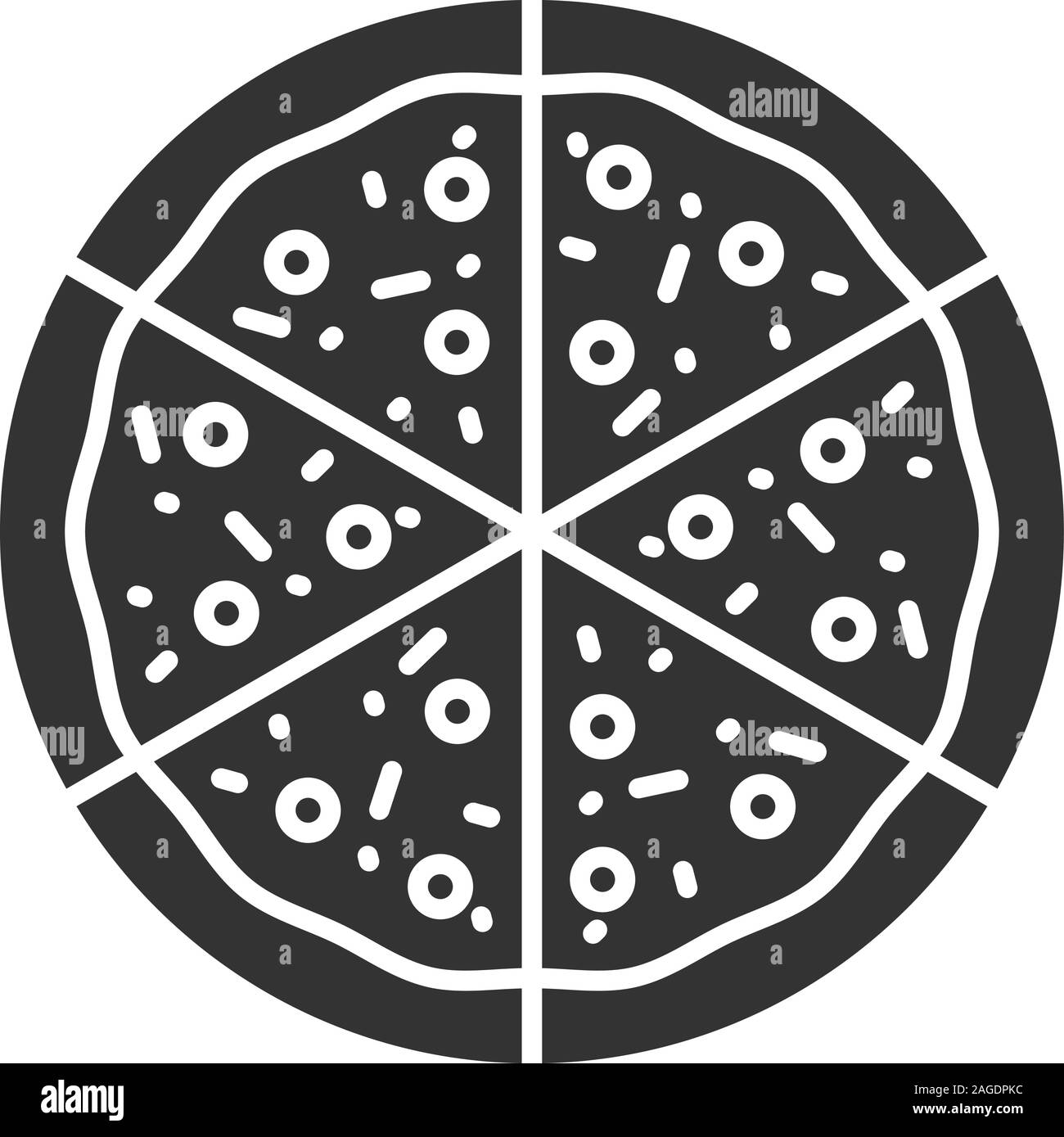 Pizza glyph icon. Silhouette symbol. Pizzeria sign. Negative space ...
