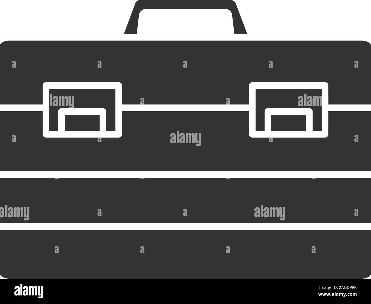 Construction toolbox glyph icon. Toolbag. Silhouette symbol. Negative ...