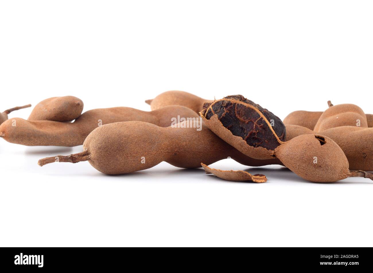 Tamarind isolated on white background. Sweet tamarind (Tamarind indica ...