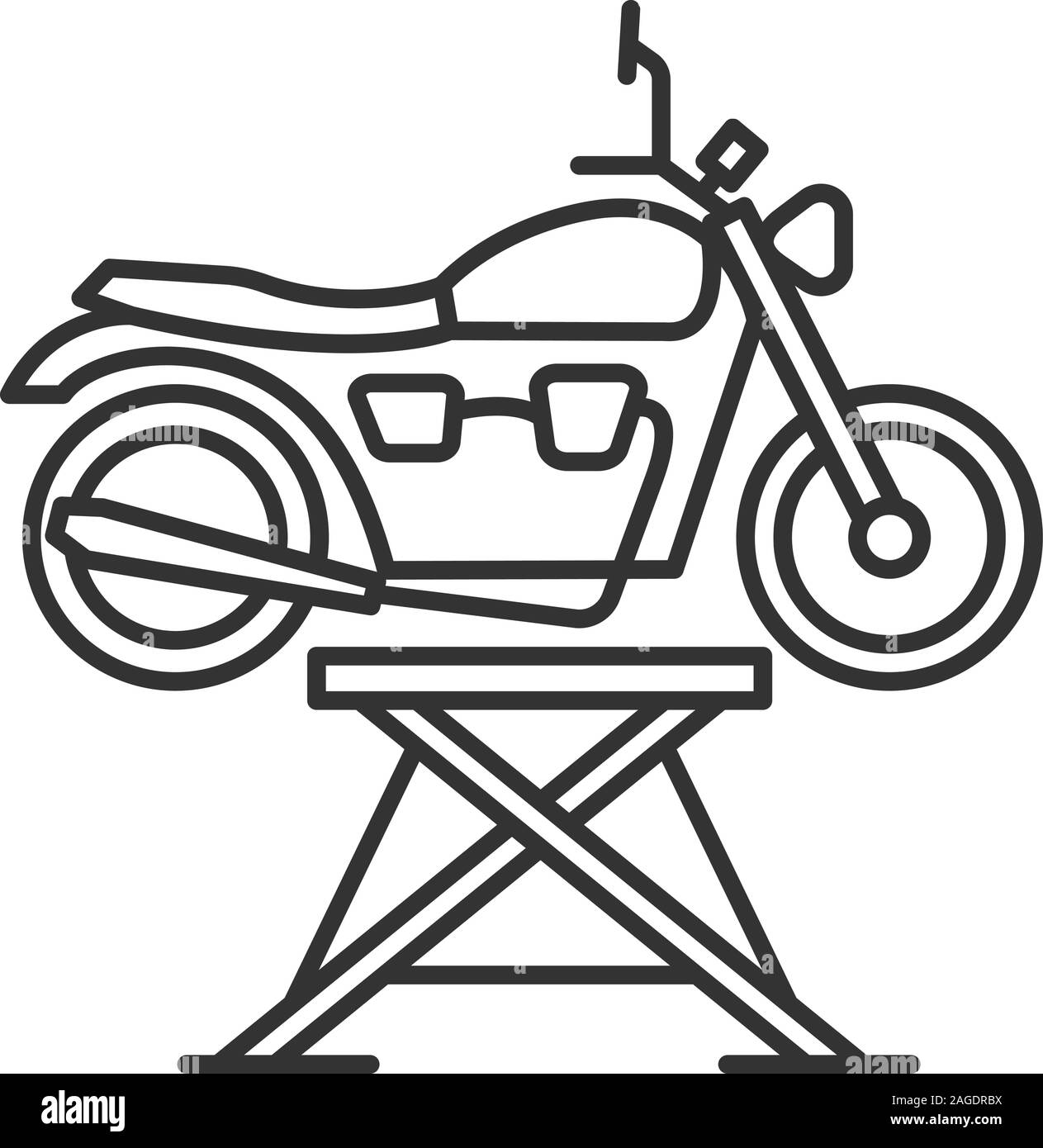 Motorbike jack linear icon. Thin line illustration. Motorcycle repair ...