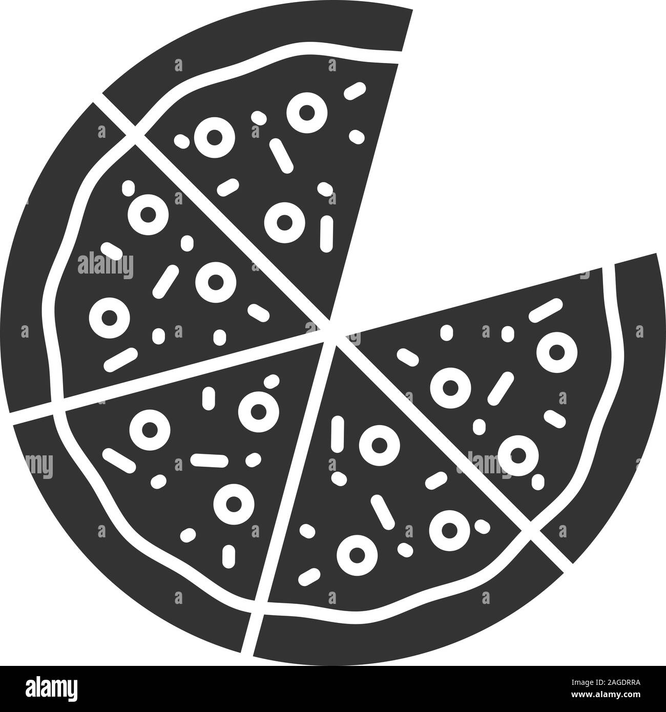 Pizza glyph icon. Silhouette symbol. Pizzeria sign. Negative space ...