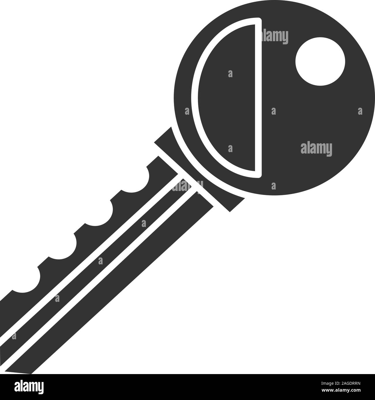 Key glyph icon. Silhouette symbol. Negative space. Vector isolated ...