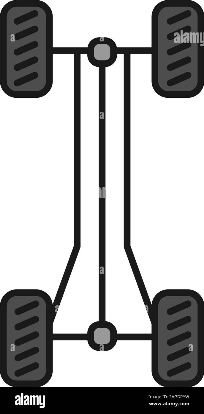 Car Chassis Frame Color Icon Isolated Vector Illustration Stock Vector