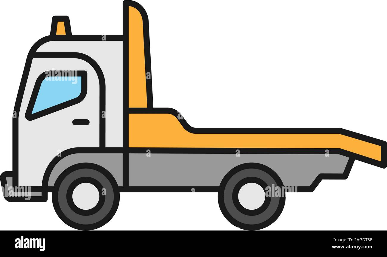 Tow truck color icon. Car wrecker. Evacuator. Isolated vector ...