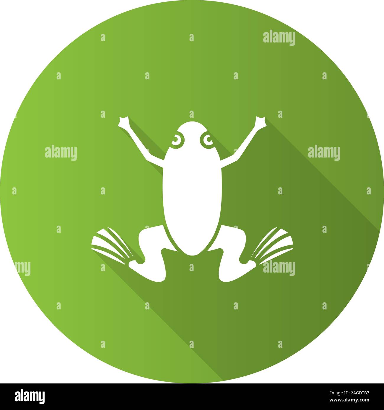 Frog flat design long shadow glyph icon. Toad. Vector silhouette ...