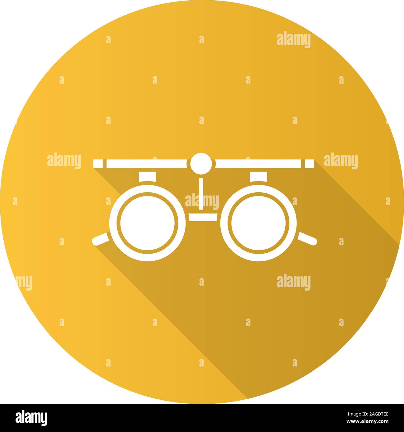 Eye exam glasses flat design long shadow glyph icon. Optometry. Visual ...