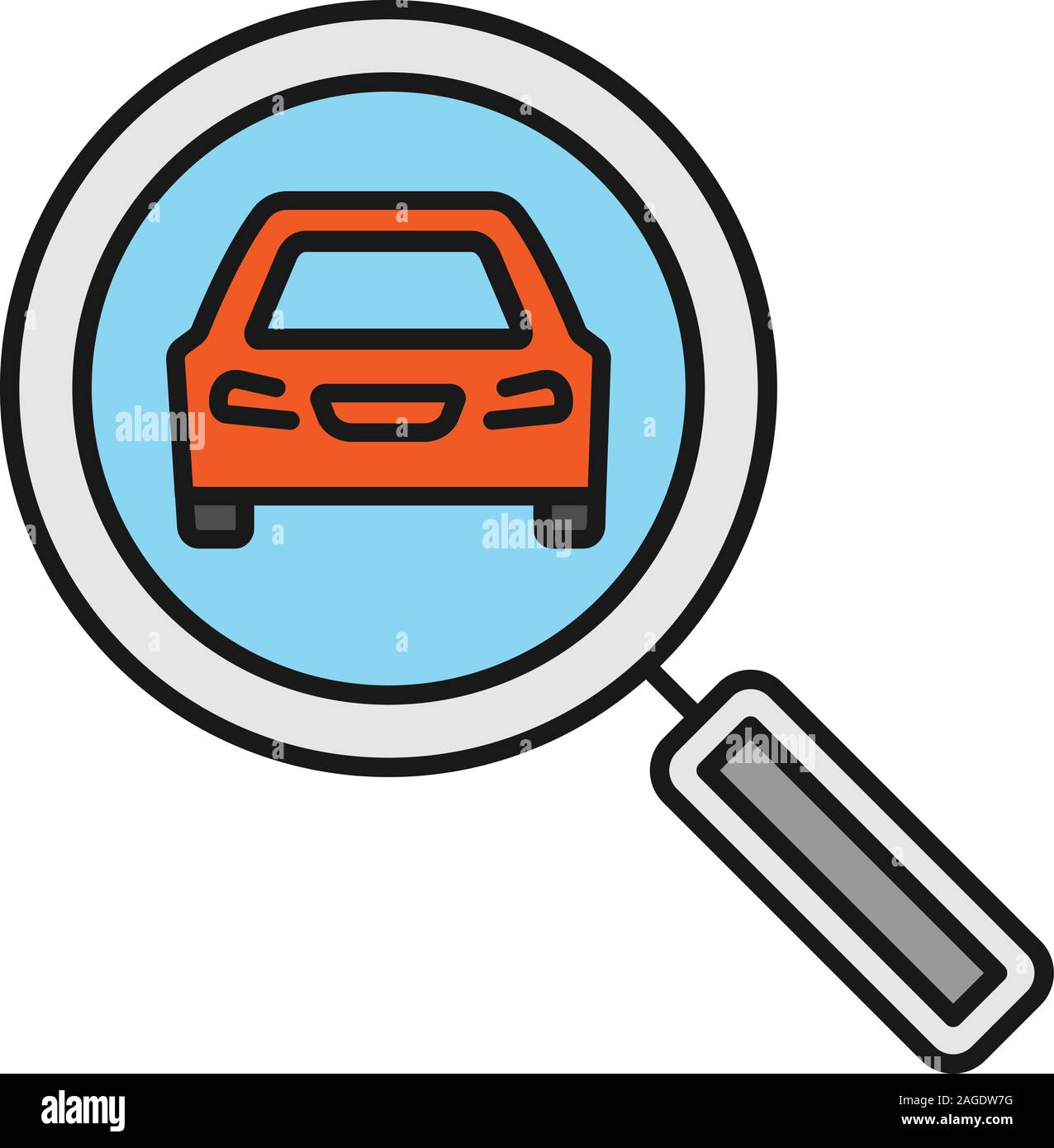 Car magnifying glass icon Cut Out Stock Images & Pictures - Alamy