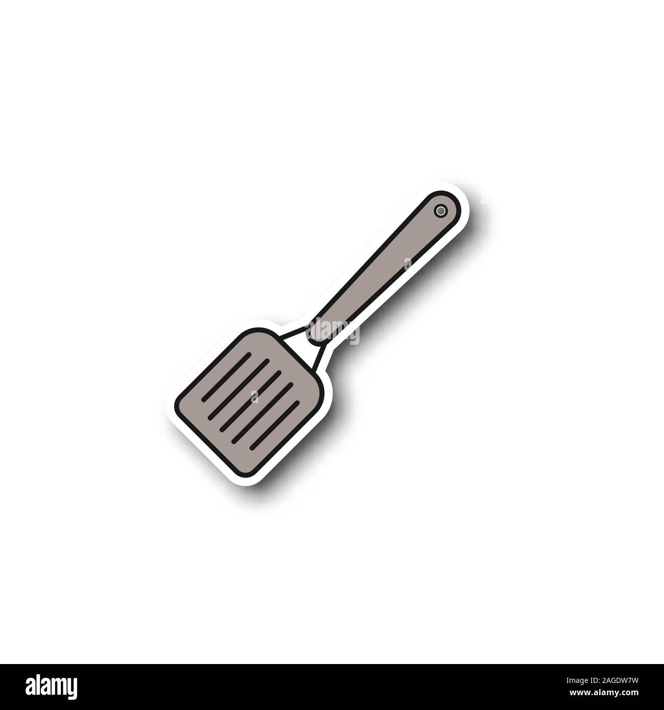 Kitchen spatula patch. Color sticker. Vector isolated illustration ...