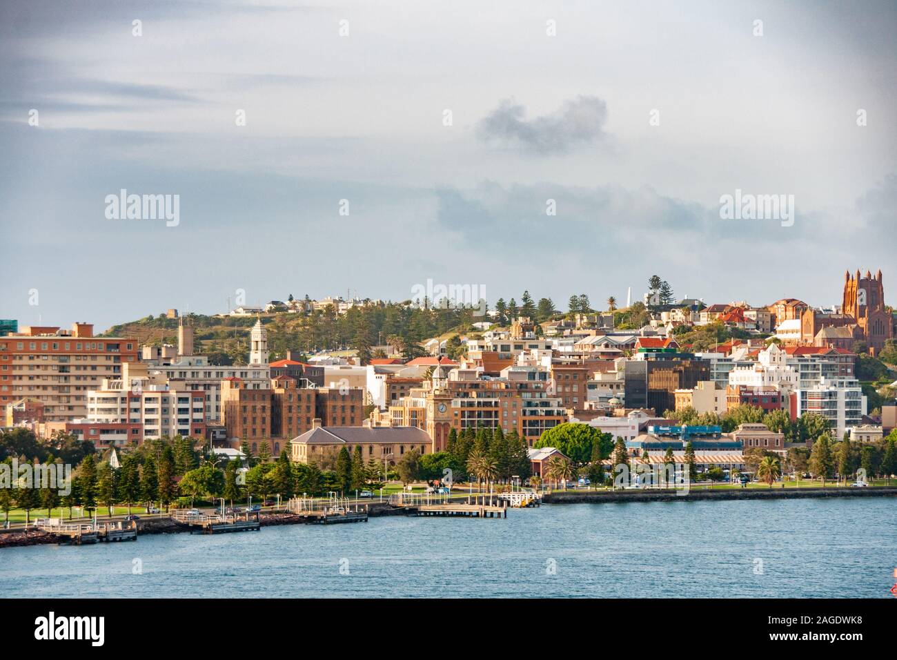 Newcastle, Australia - December 10, 2009: Historic Downtown shoreline ...