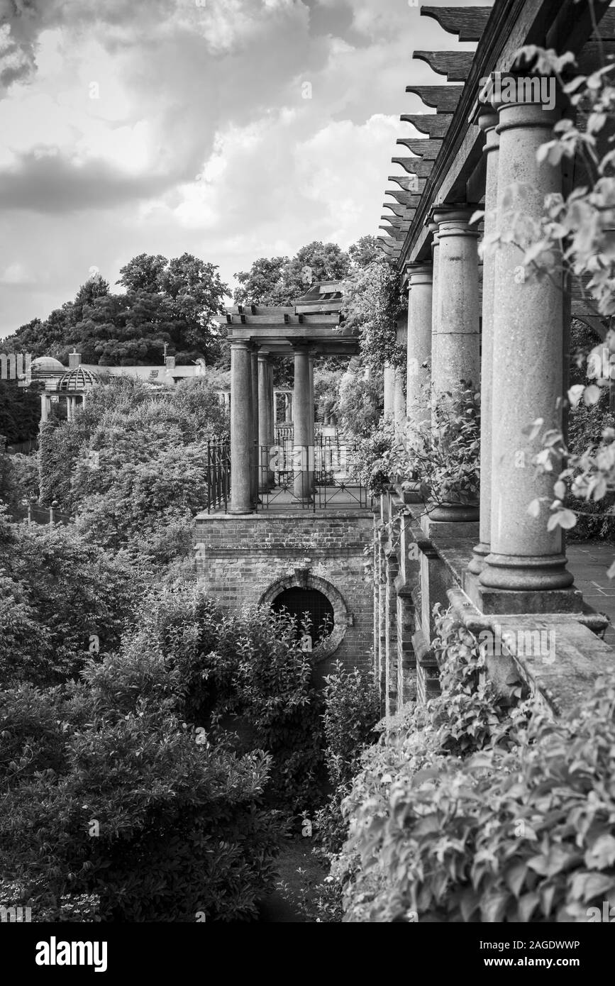 Colonnade with trees Stock Photo - Alamy