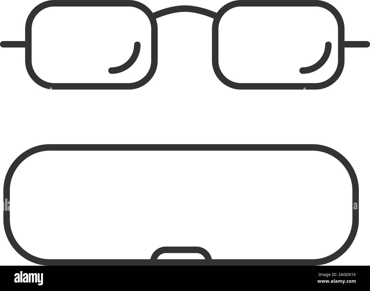 Eyeglasses case linear icon. Thin line illustration. Spectacles box ...