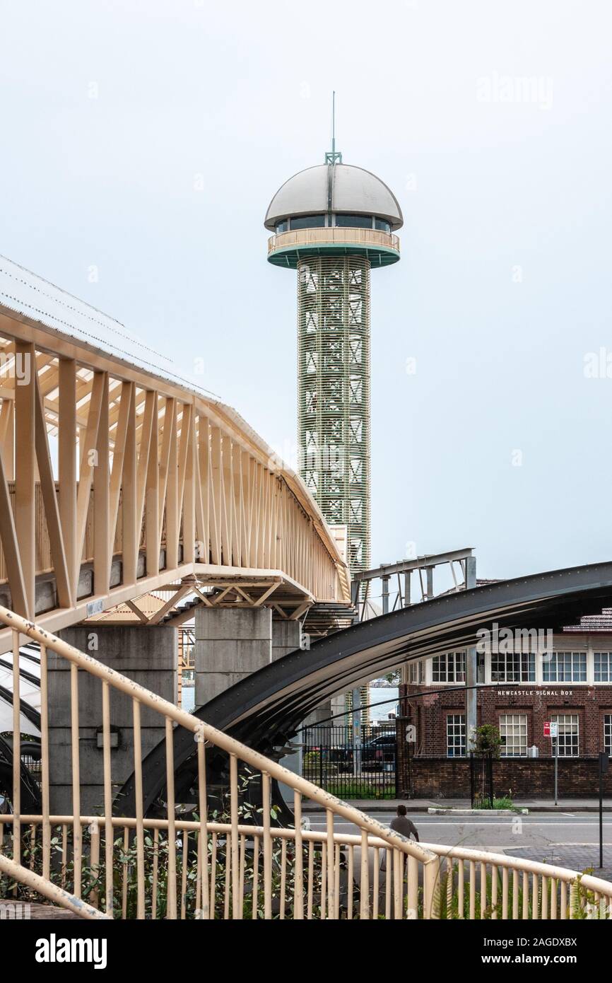 Newcastle, Australia - December 10, 2009: Beige Foreshore footpath ...