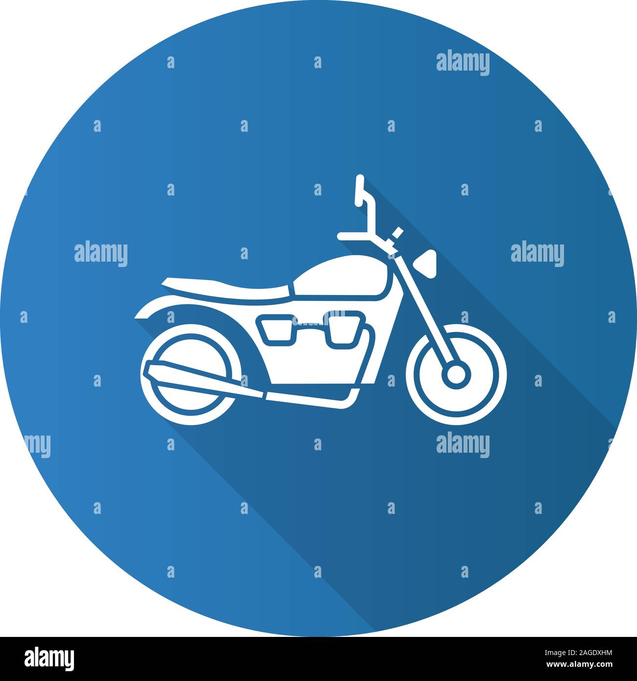 Motorbike flat design long shadow glyph icon. Motorcycle. Vector ...